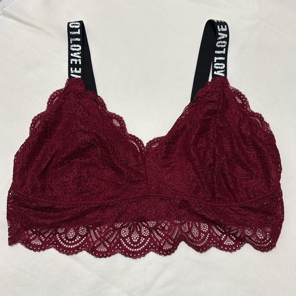 Intimates & Sleepwear | Maroon Lace Bralette 4x | Poshmark